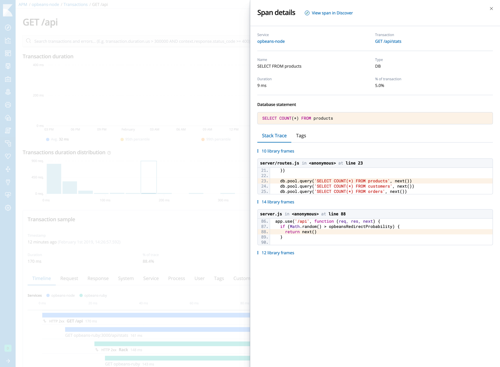 [APM] Span detail flyout: Relocate Database statement and HTTP URL to be placed above the tabbed ...