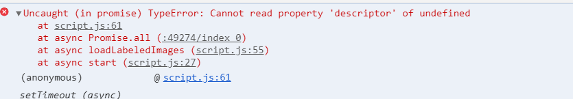 I'm trying real time webcam recognition but I'm getting below error ...