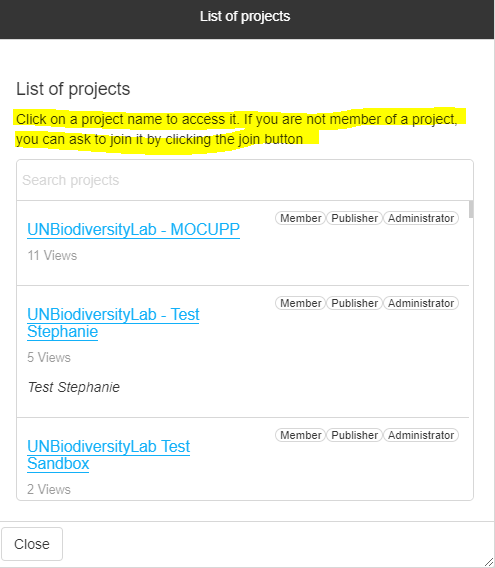 Change Text in List of Projects Dialogue · Issue #295 · unep-grid/mapx · GitHub