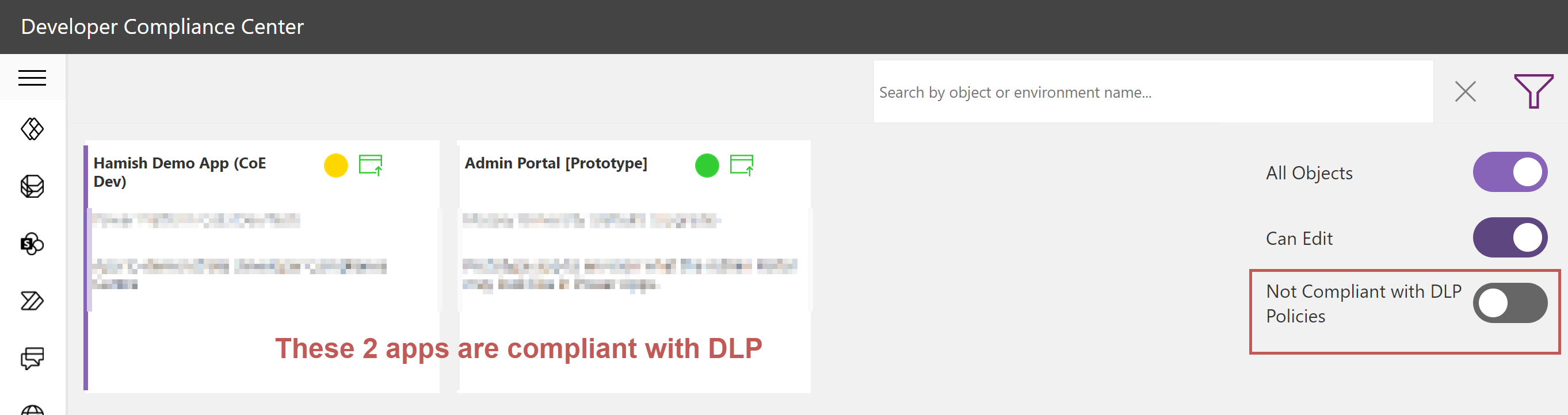 [CoE Starter Kit - BUG] Mulitple issues with the Developer Compliance Center app filters · Issue ...
