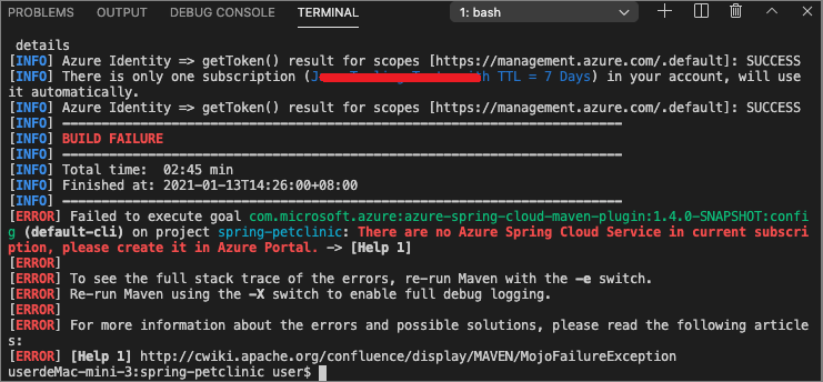 Can't find azure spring cloud service when use sp auth · Issue #1217 · microsoft/azure-maven ...