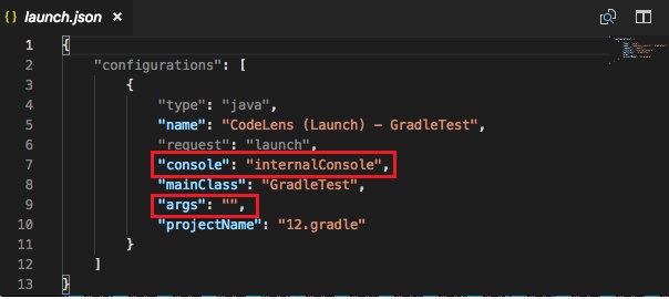 Not remove args/console from default codelens launch.json · Issue #493 · microsoft/vscode-java ...