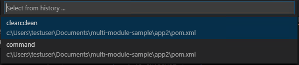 Maven Command History isn't listed correct command name and failed to execute 'command' · Issue ...