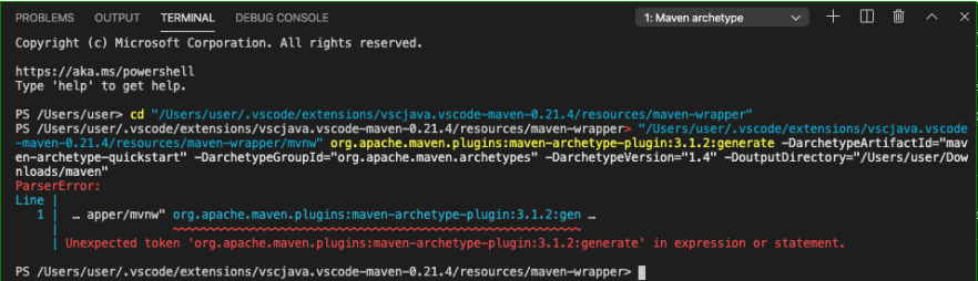 Cant Execute Maven Goal In Powershell · Issue 497 · Microsoftvscode Maven · Github 5632