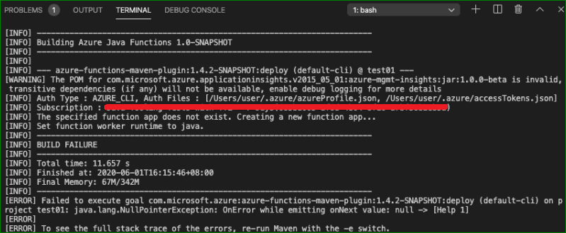 Can't create new one ai when user set in configuration · Issue #1076 · microsoft/azure-maven ...