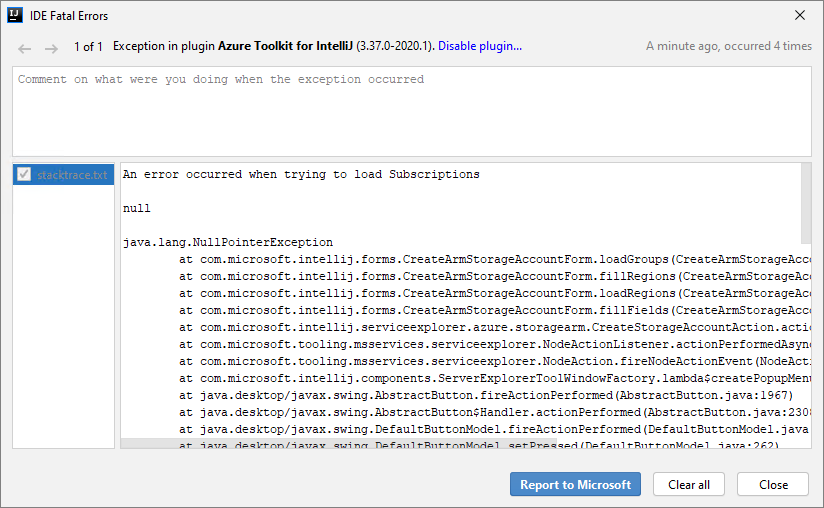 Storage account->An error occurred while loading suscriptions · Issue ...