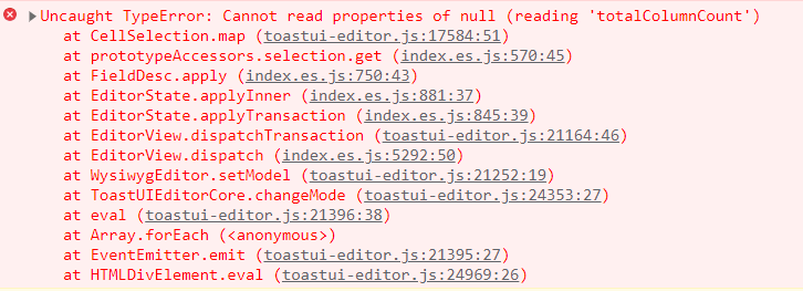 Select the whole table when change editor mode will broken the editor ...