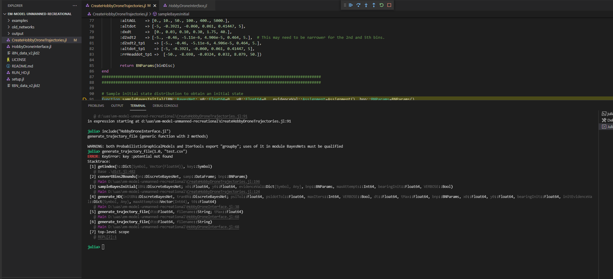 problems with generating trajectories · Issue #3 · Airspace-Encounter-Models/em-model-unmanned ...