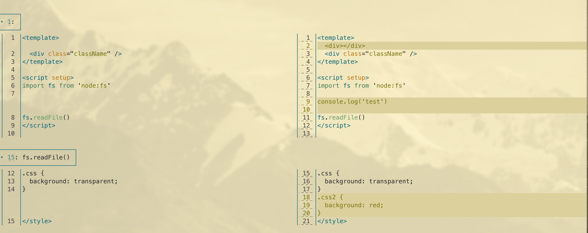 🐛 Vue Sfc Syntax Highlighting Does Not Work If Opening Tag Is Not Included In Diff · Issue 1546
