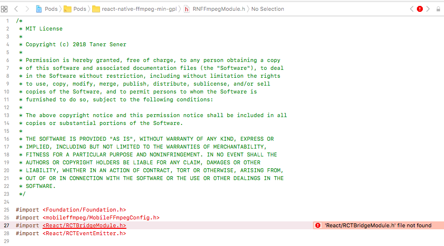 archive : linker command failed with exit code 1 · Issue #4 · tanersener/react-native-ffmpeg ...