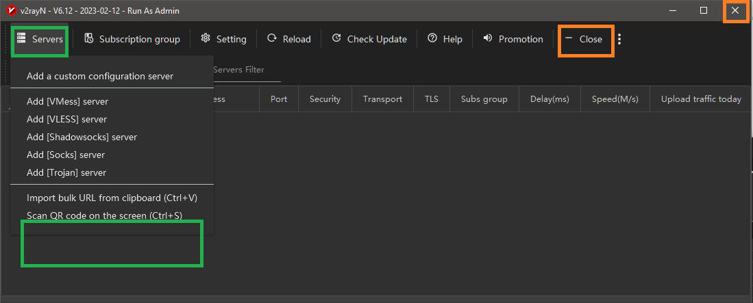 Add a `Exit` button in `Servers` · Issue #3293 · 2dust/v2rayN · GitHub