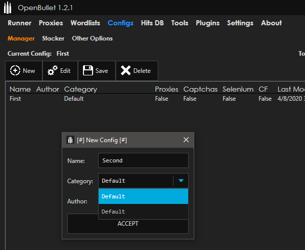 [BUG] Two 'Default' Category · Issue #592 · openbullet/openbullet · GitHub