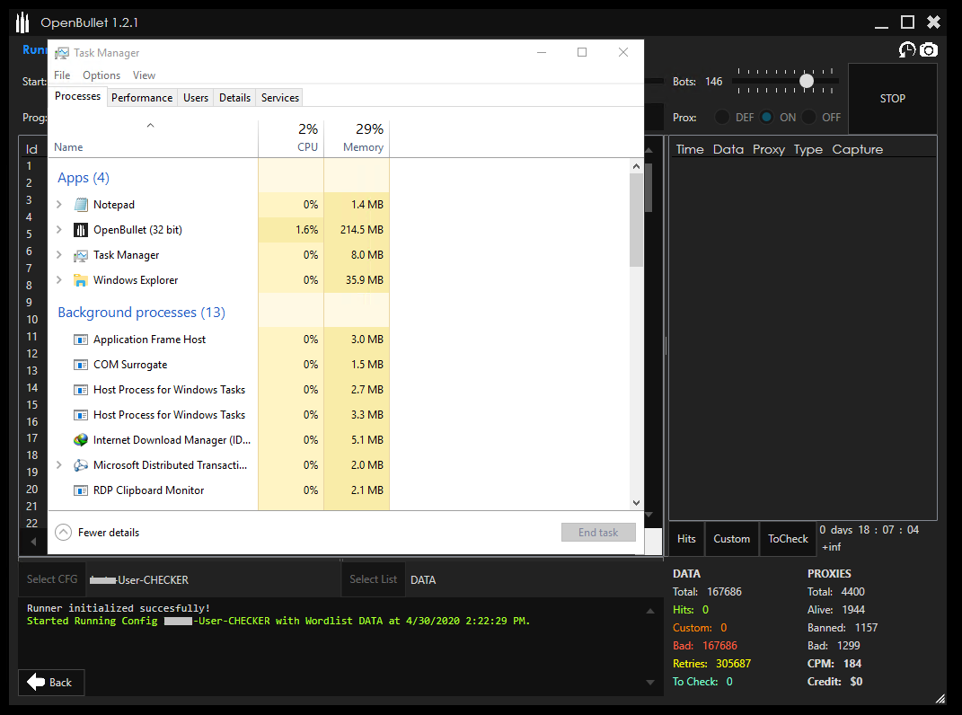 [BUG] OB Freeze / Auto STOPs · Issue #653 · openbullet/openbullet · GitHub