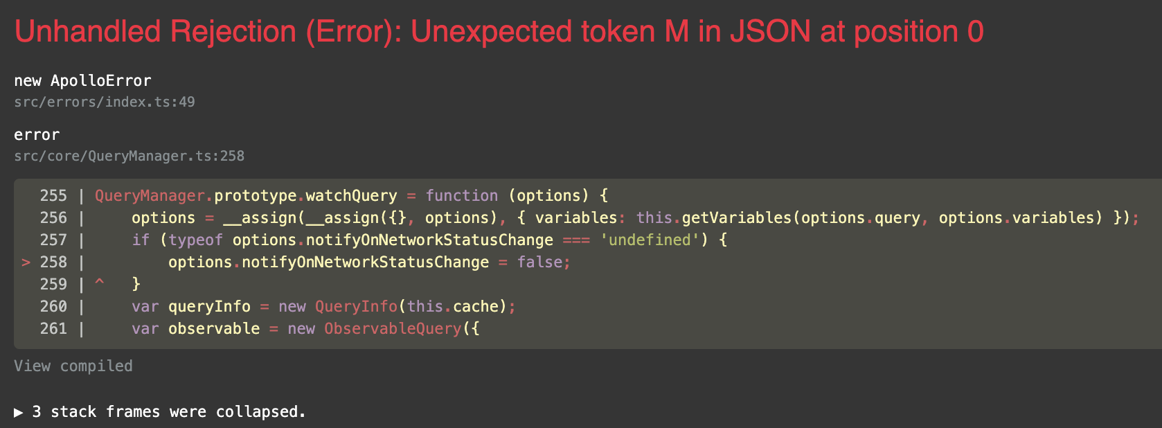 Unhandled Rejection Error Unexpected Token M In Json At Position 0 · Issue 31 · Jaydenseric
