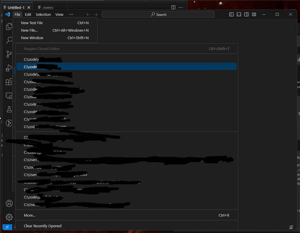 recent project menu on small window is too wide · Issue #196054 · microsoft/vscode · GitHub