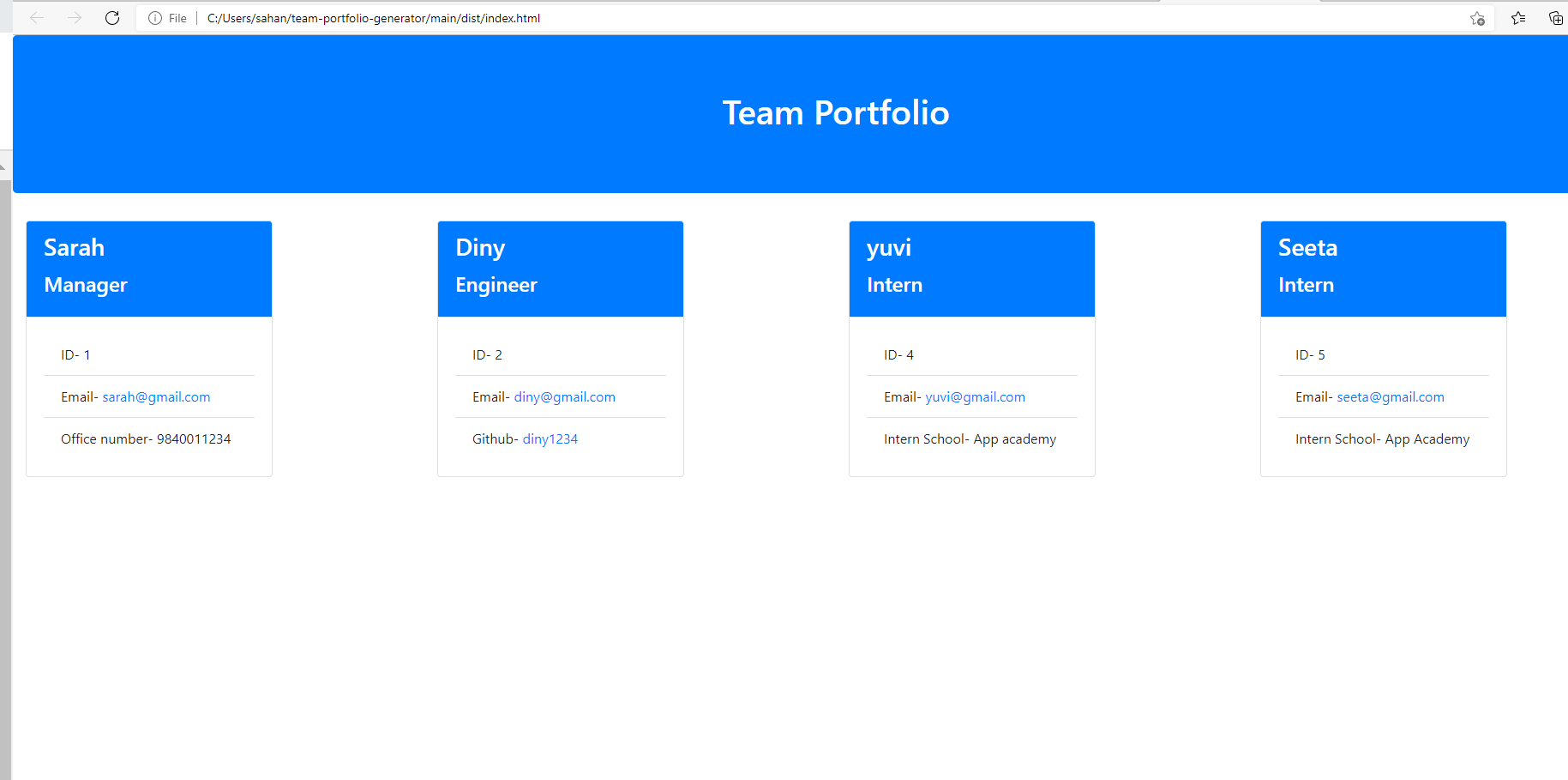 GitHub - sahanamai/team-portfolio-generator
