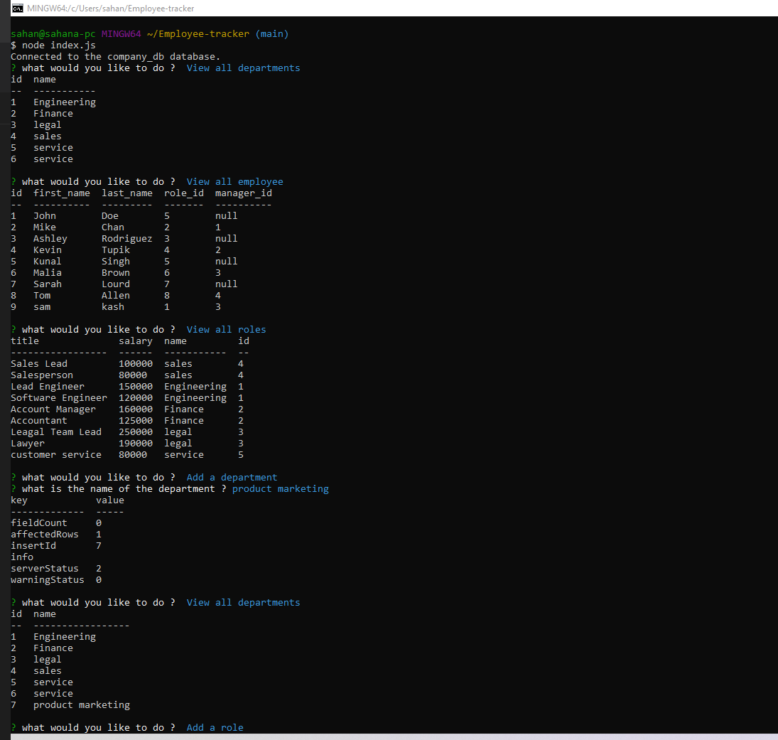 GitHub - sahanamai/Employee-tracker