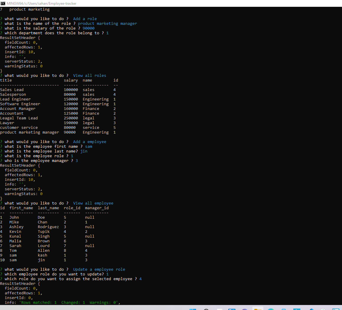 GitHub - sahanamai/Employee-tracker