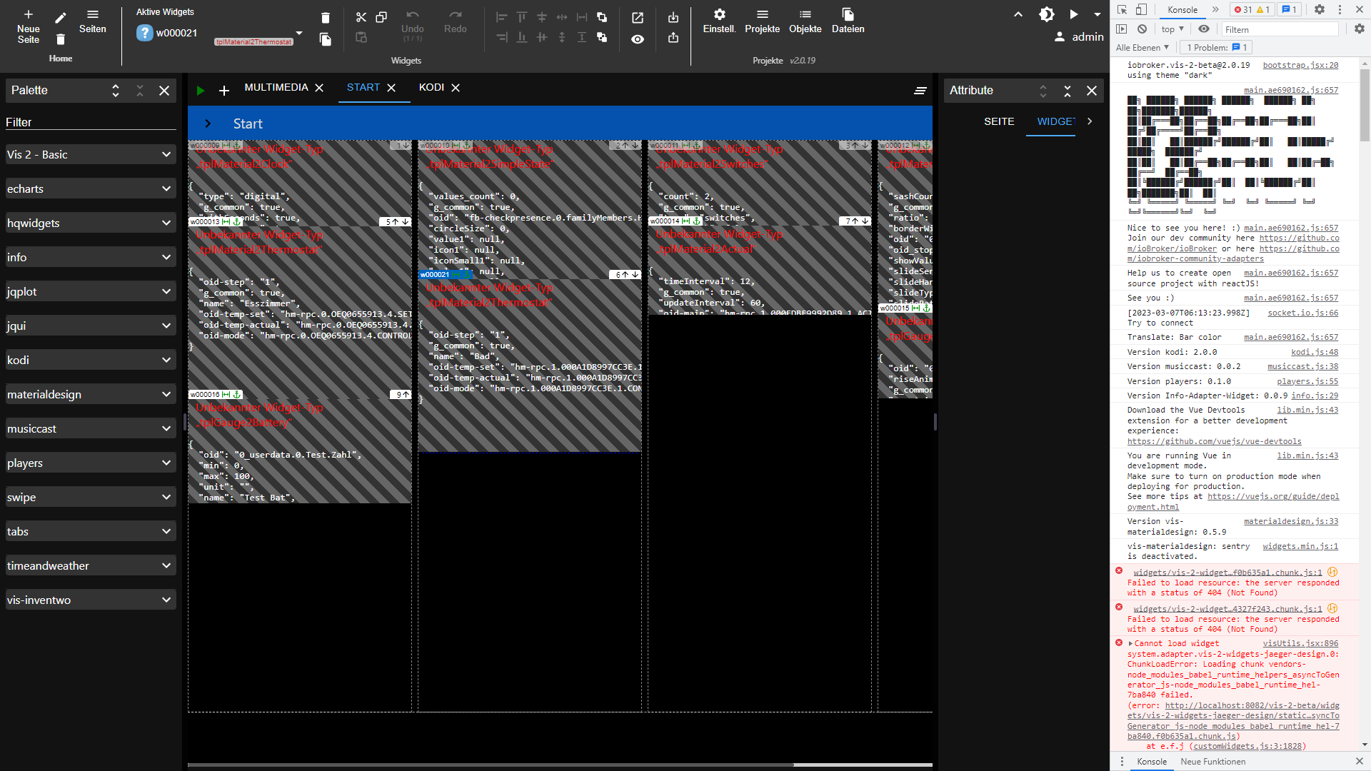 VIS2 V 2.0.19 Neue Widgets weg · Issue #671 · ioBroker/ioBroker.vis · GitHub