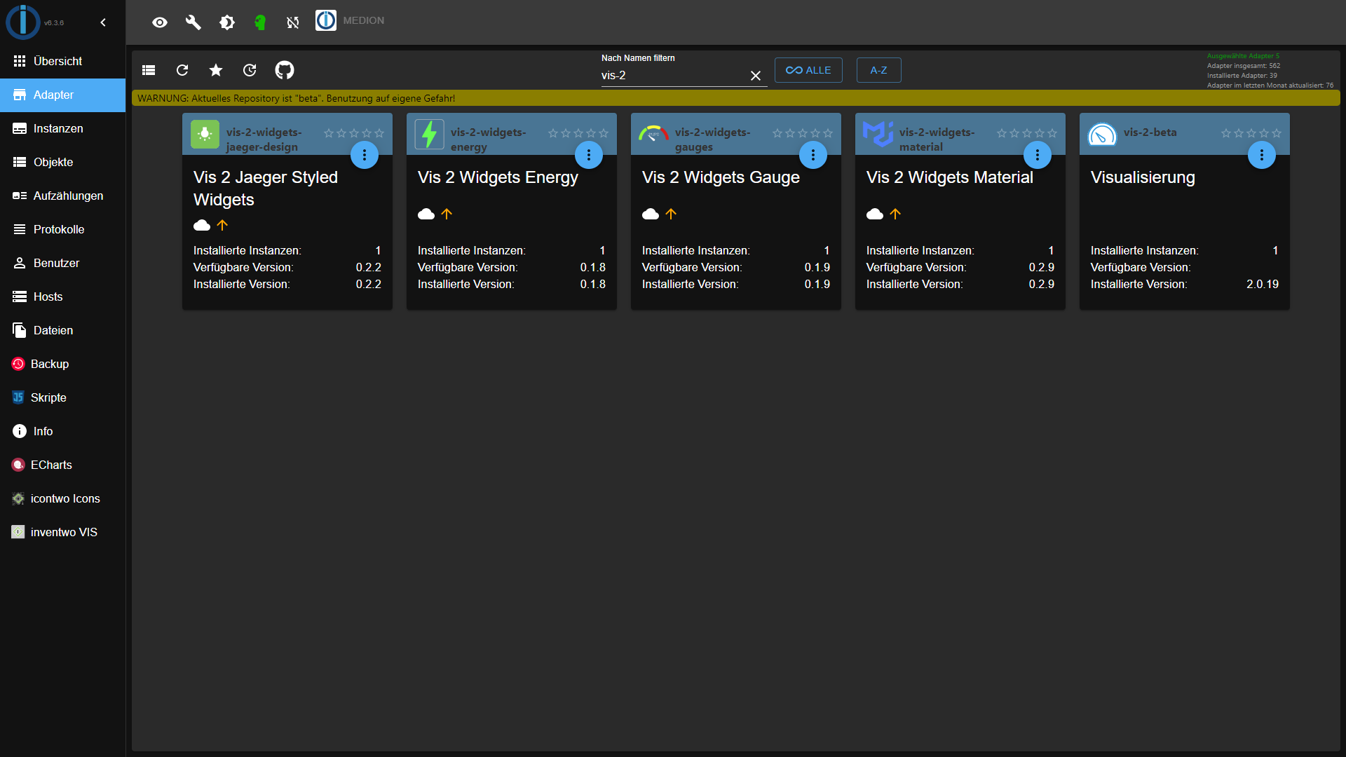 VIS2 V 2.0.19 Neue Widgets weg · Issue #671 · ioBroker/ioBroker.vis · GitHub