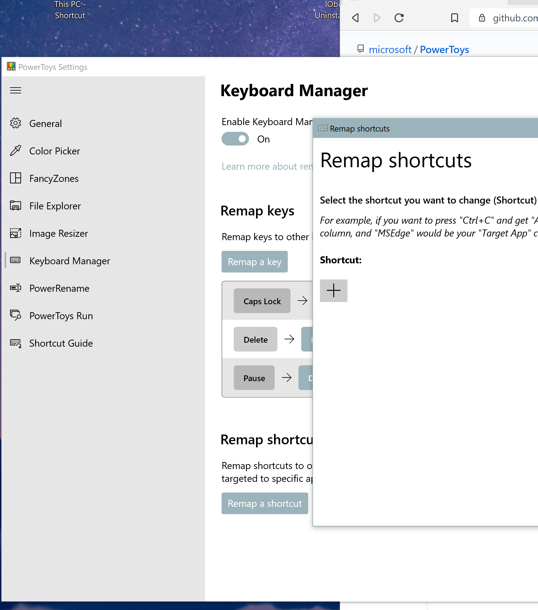 KBM: crash when trying to add a "shortcut" · Issue #8393 · microsoft/PowerToys · GitHub