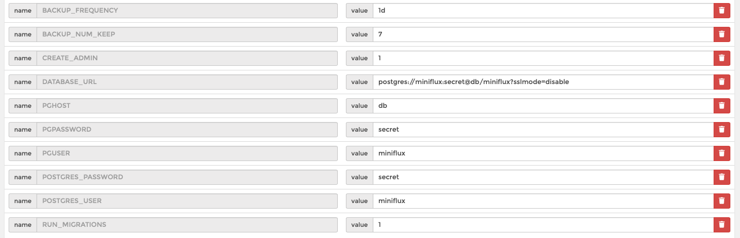 pq: password authentication failed for user "miniflux" · Issue #249 · miniflux/v2 · GitHub