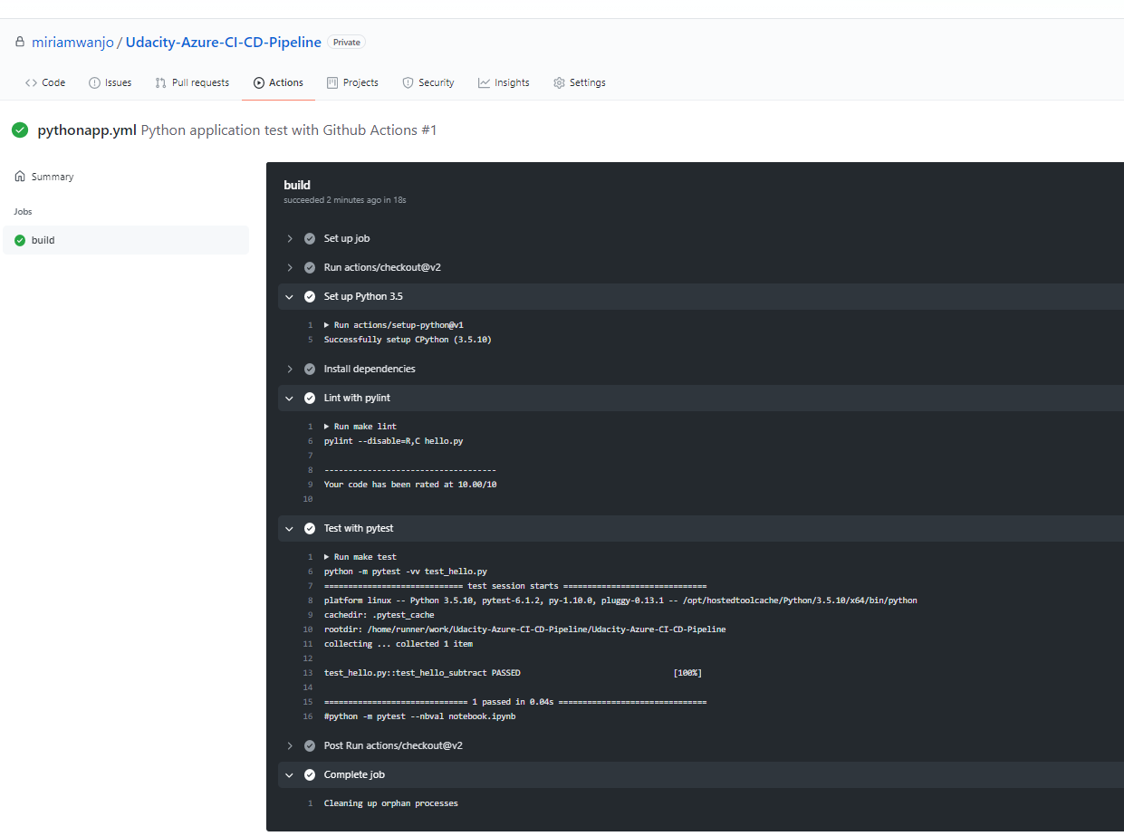 GitHub - miriamwanjo/Udacity-Azure-CI-CD-Pipeline: A repository with a ...