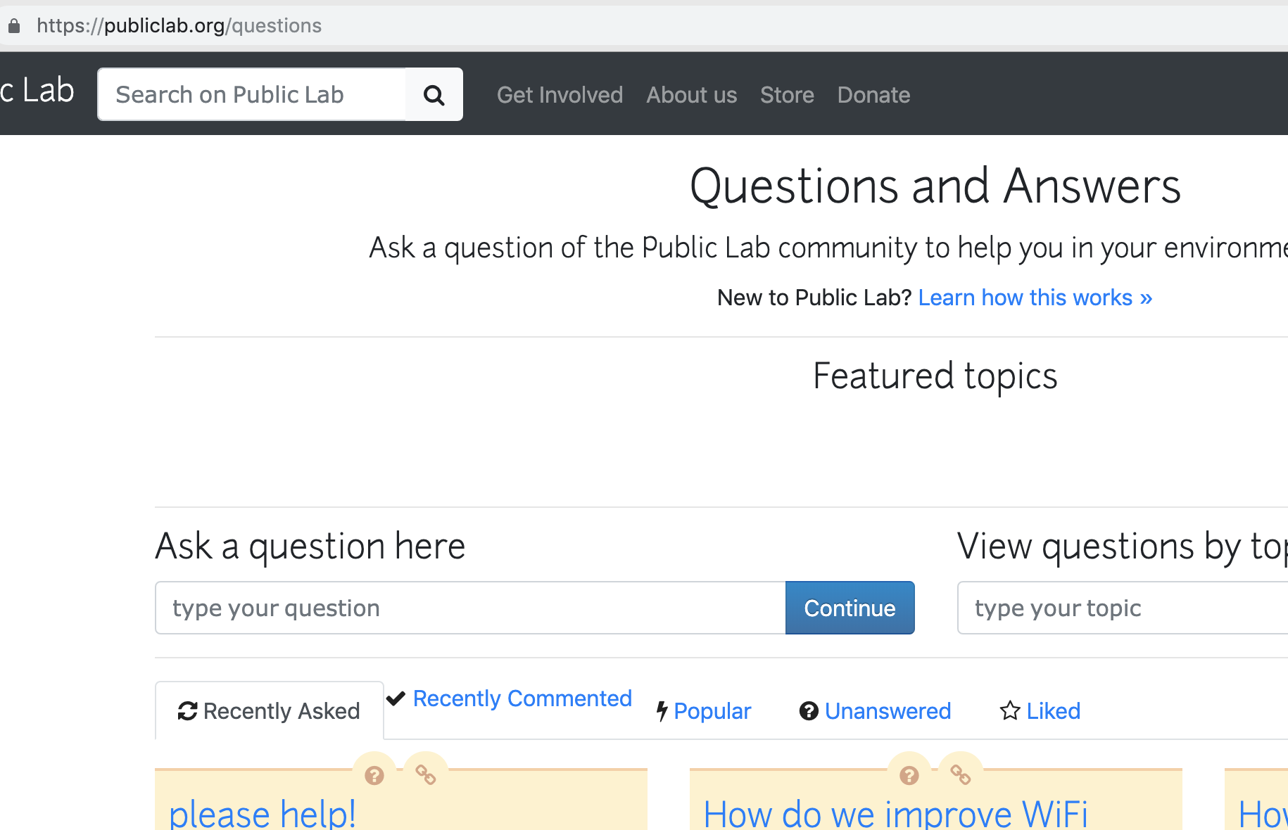 Recently Commented Tab on questions page does not align · Issue #5850 · publiclab/plots2 · GitHub