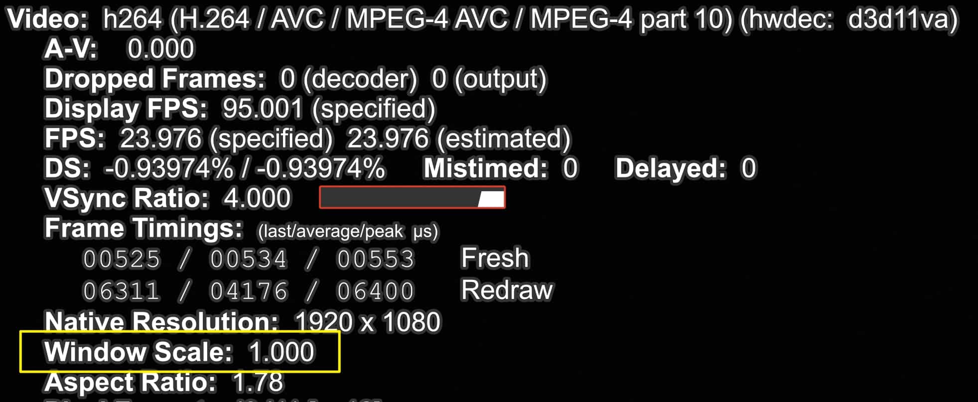 Let Stats.lua show the change of window scale when toggle fullscreen · Issue #8495 · mpv-player ...