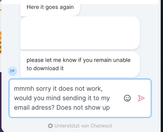 Messages with PDF files attached by agent cannot be seen by user. · Issue #6424 · chatwoot ...