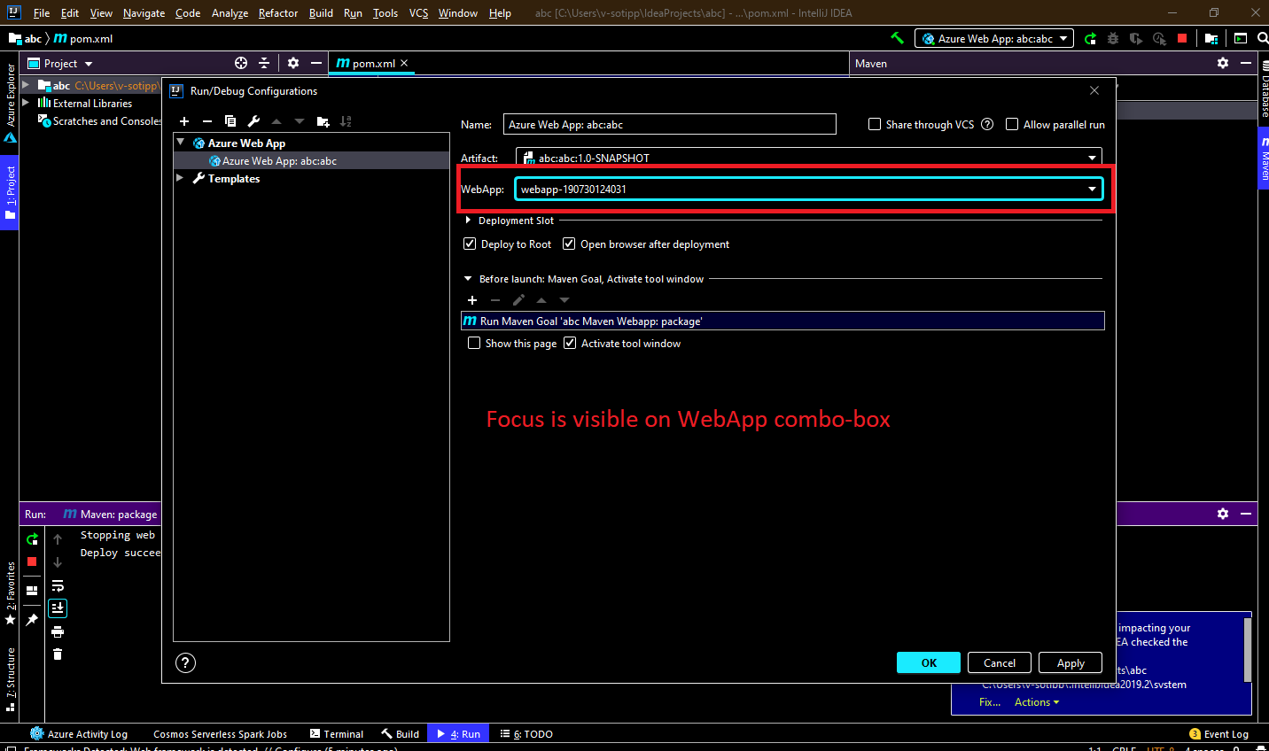 [accessibility]a11y Java Tooling For Intellijeclipse Deploy To Azure Keyboard Focus Is Not