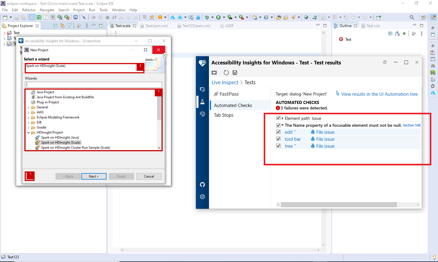 [Accessibility] MAS 4.2.1: (eclipse/edit '') The Name property of a focusable elements must not ...