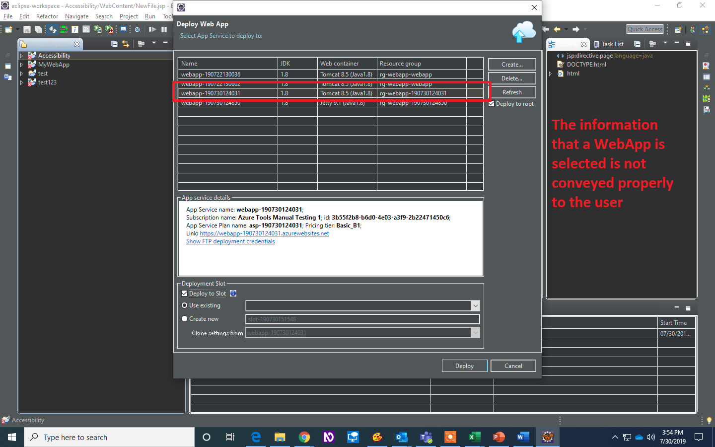 [accessibility]a11y Java Tooling For Intellij Eclipse Select Jsp Template The Information That