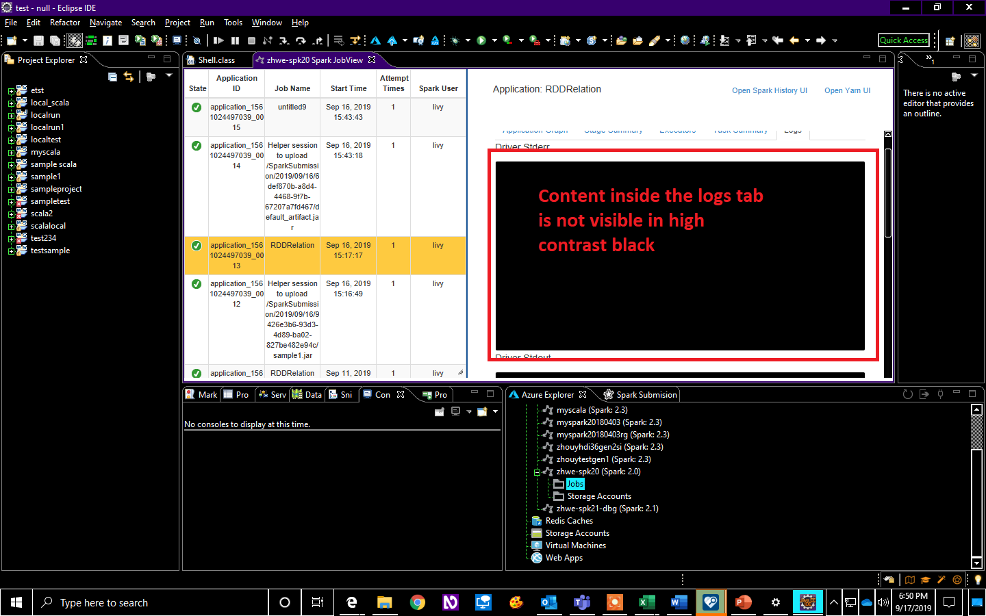 [accessibility]a11y Java Tooling For Intellij Eclipse New Feature Logs Tab Color Contrast
