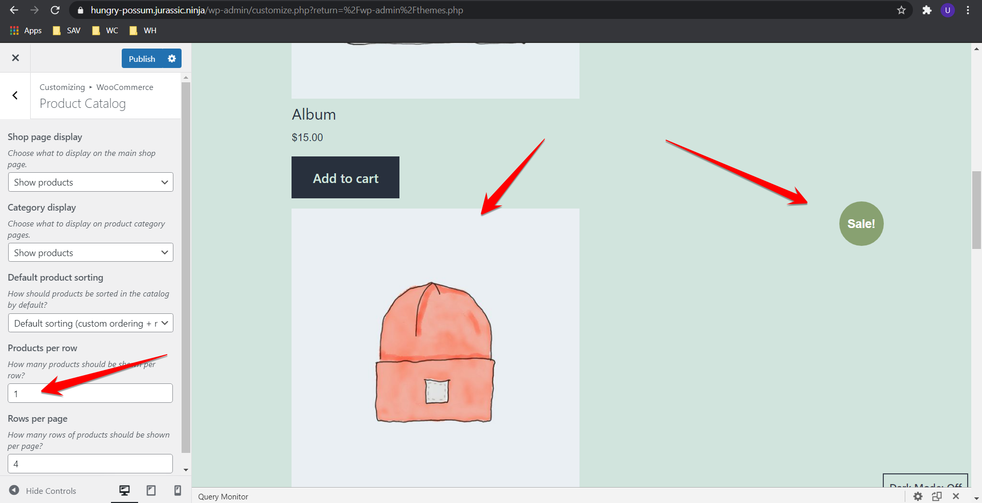 [GlobalStep] For Twenty Twenty One theme, "Sale" badge appears misaligned if "Products per row ...