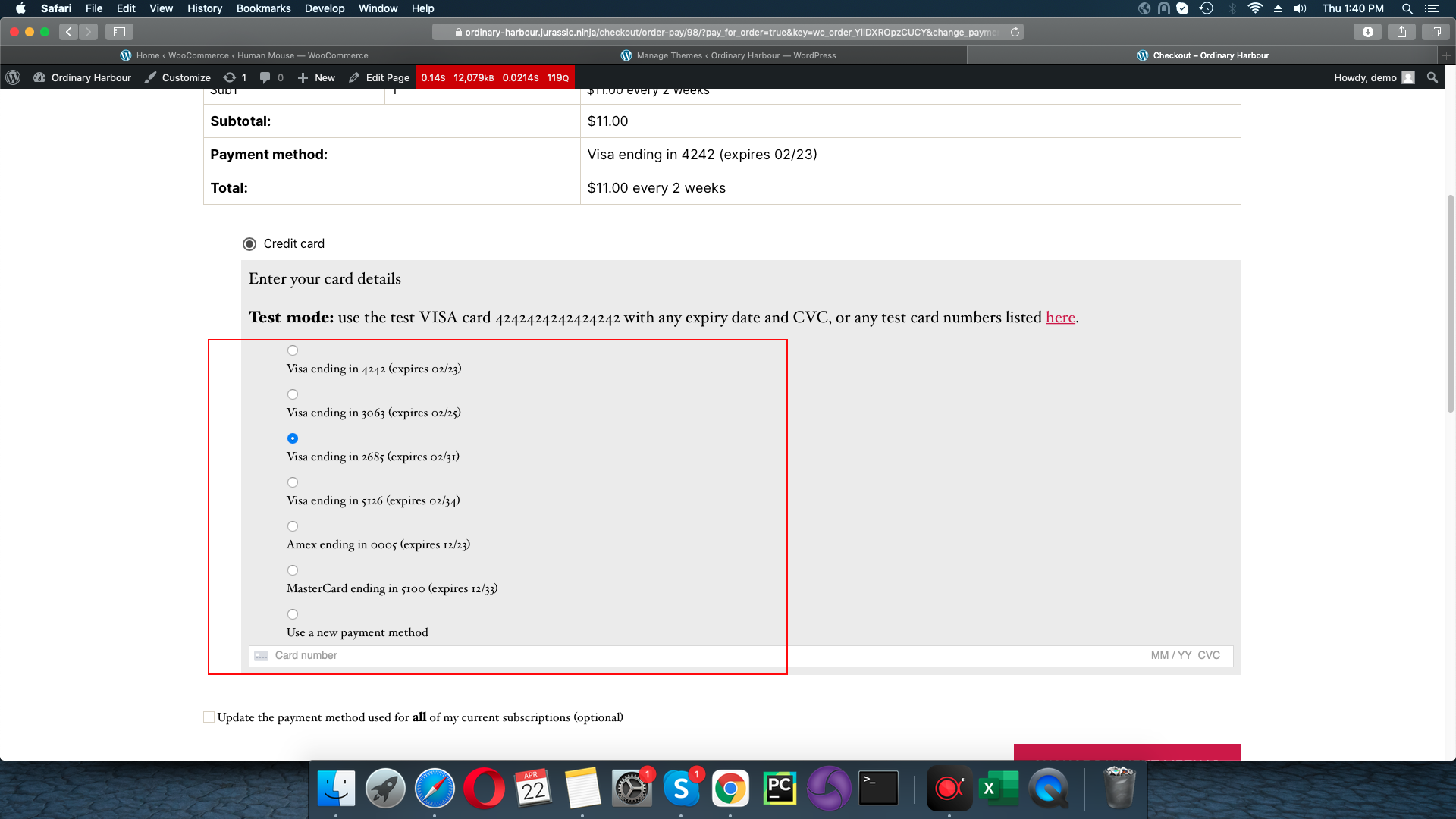 [GlobalStep] "Change Payment Method and Add Payment Method" page appears misaligned for "Twenty ...