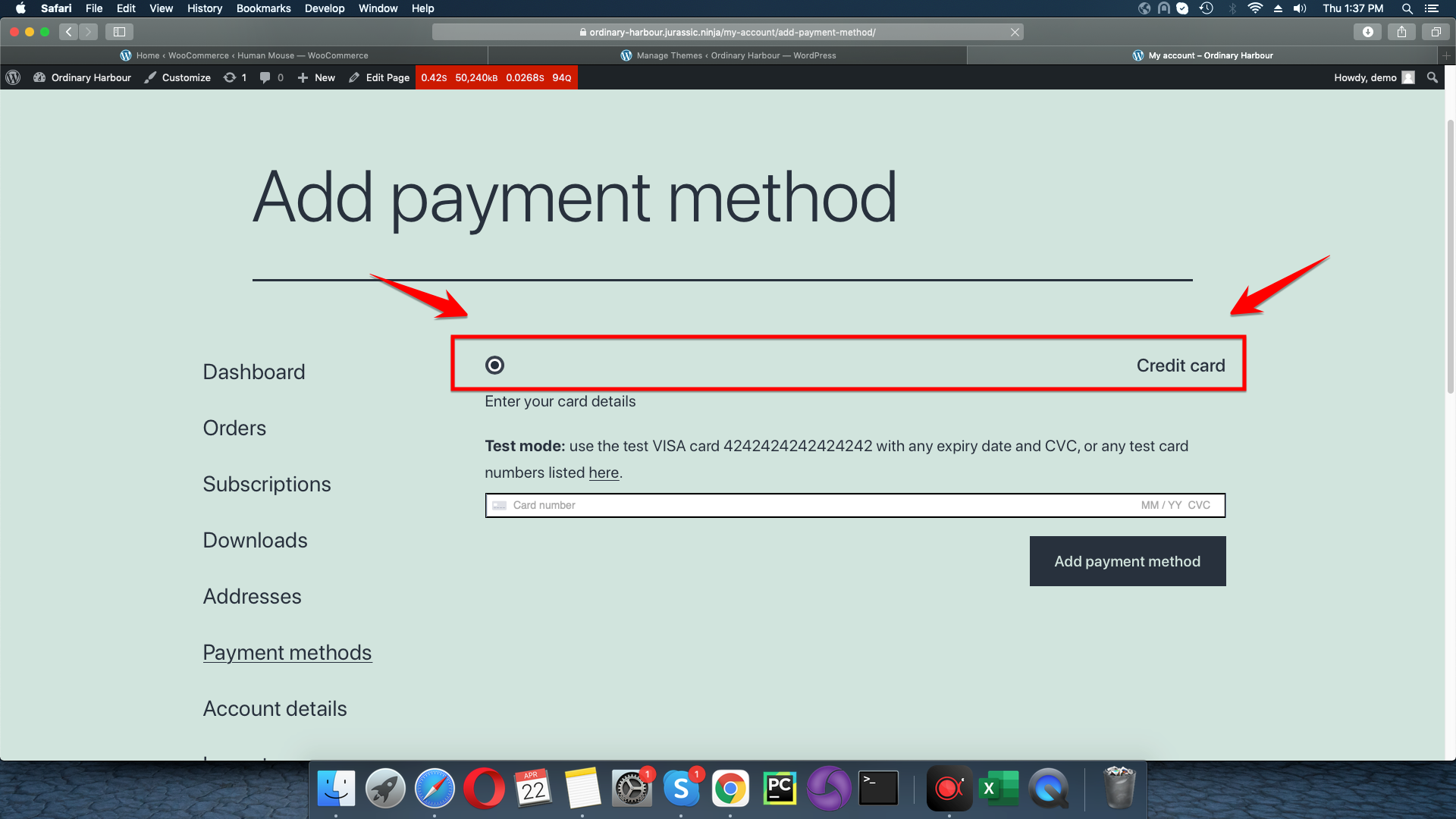 [GlobalStep] "Change Payment Method and Add Payment Method" page appears misaligned for "Twenty ...