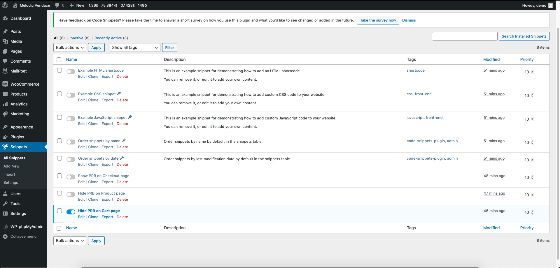[GlobalStep] "Payment Request Button Locations" option fails to set as per the snippets ...