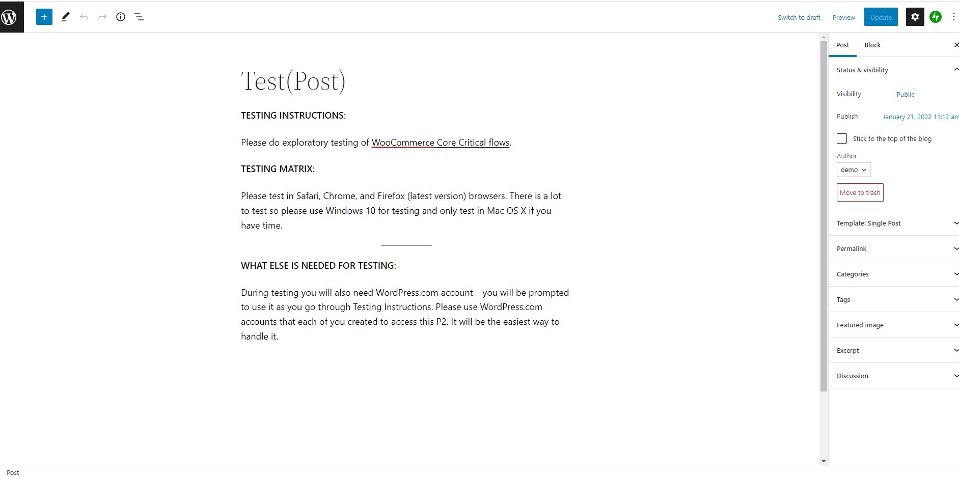 [GlobalStep] For Twenty-Twenty Two theme, "Heading" and "Paragraph" editing fails to work at the ...