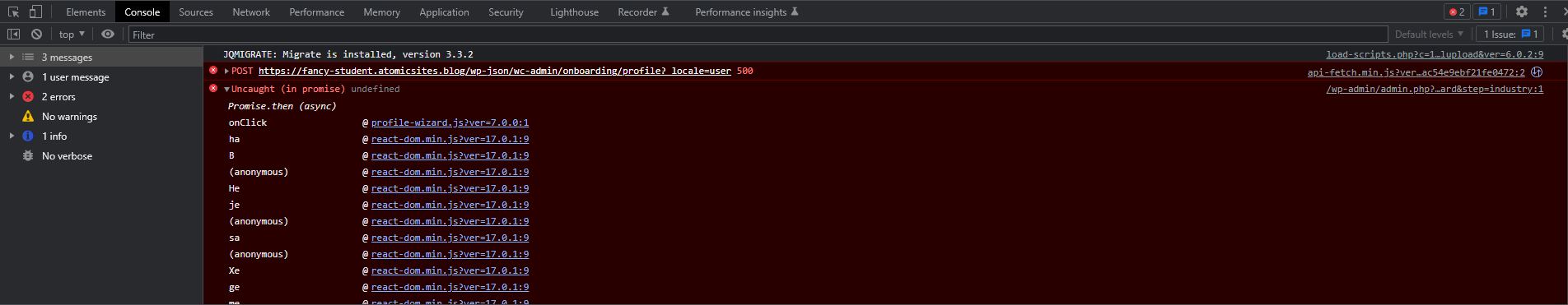 [GlobalStep] For Atomic site, "There was a problem updating your industries" notification ...