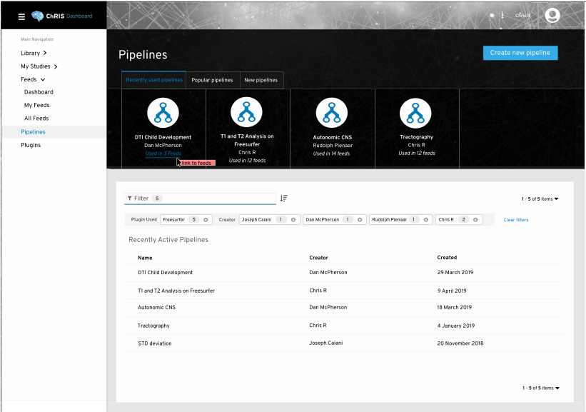 (CHRIS UI - P2 - DESIGN) pipeline list · Issue #34 · FNNDSC/ChRIS_ui ...