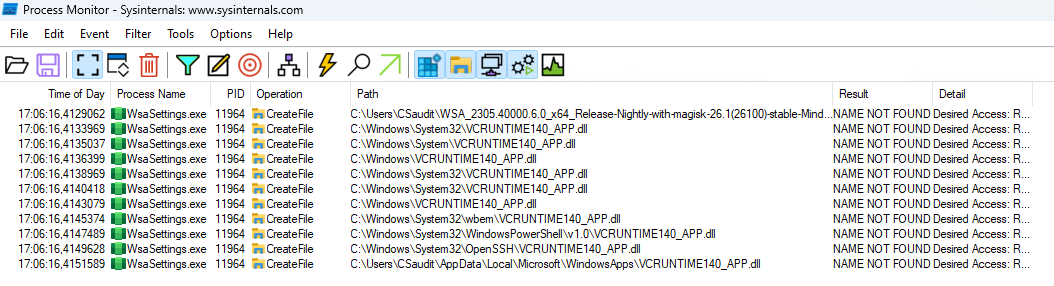 [Bug] WSASettings.exe DLLs missing · Issue #626 · LSPosed/MagiskOnWSALocal · GitHub