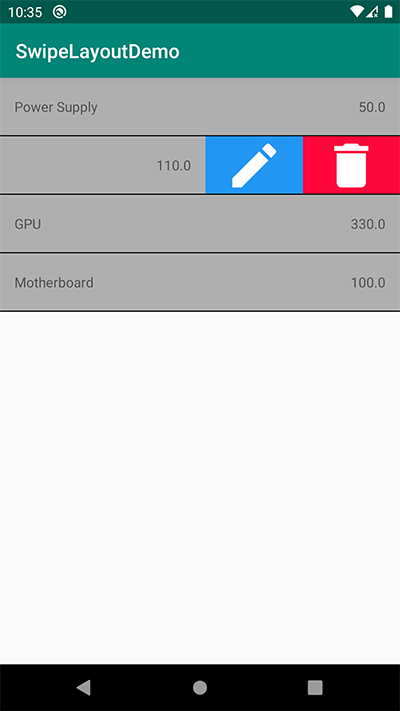 GitHub - zahichemaly/SwipeLayoutDemo: Demo for the SwipeLayout Android library using Kotlin