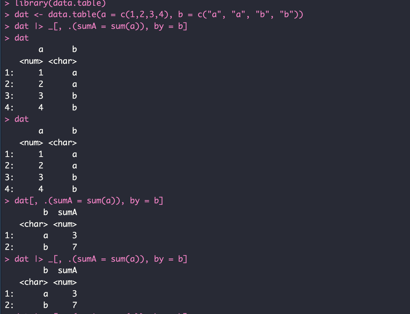 data.table results do not show and RStudio freezes after a few enters with R4.3 on Mac · Issue ...