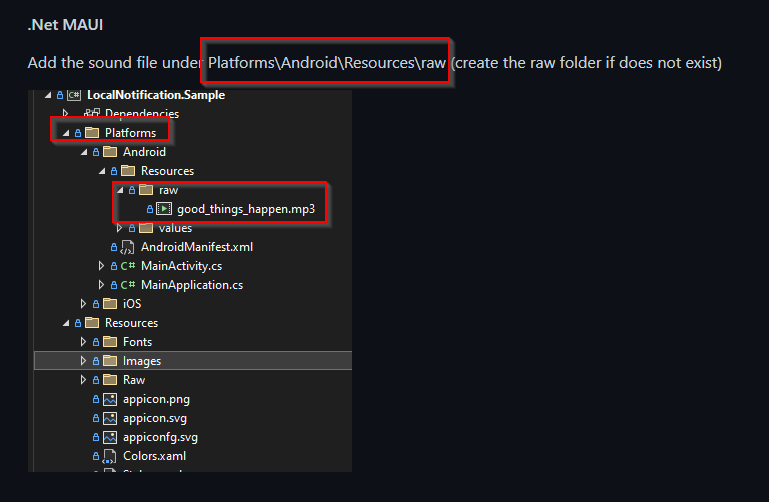 Sound not working in .net maui · Issue #309 · thudugala/Plugin.LocalNotification · GitHub