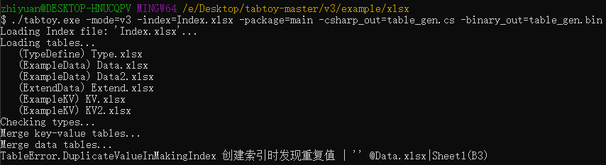 v3/example/xlsx/导出csharp二进制数据报错: 创建索引时发现重复值 · Issue #86 · davyxu/tabtoy · GitHub