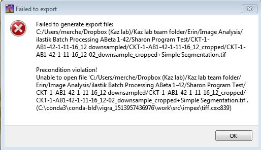 Pixel Classification "Precondition violation" · Issue #1802 · ilastik/ilastik · GitHub