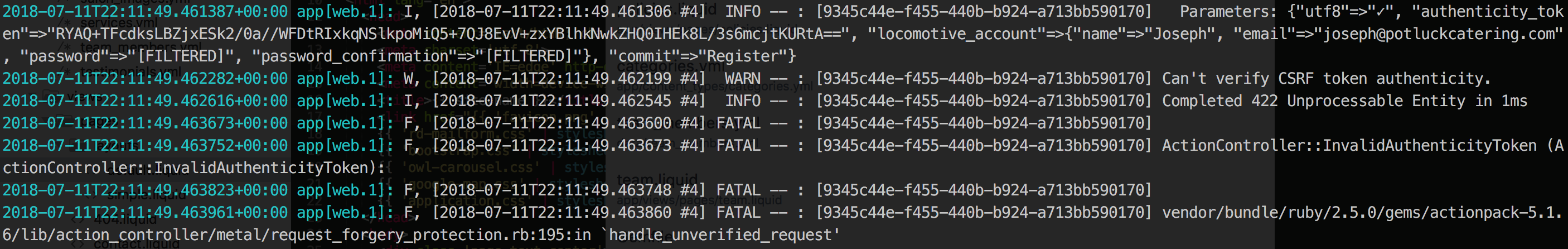 RAILS 5 / HEROKU Can't verify CSRF token authenticity. Completed 422 Unprocessable Entity ...