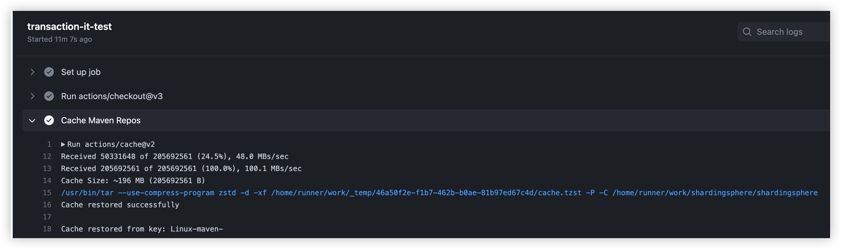 Fix corrupted maven cache action · Issue #20219 · apache/shardingsphere · GitHub