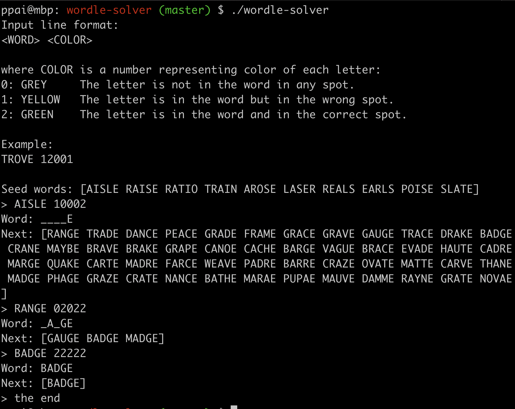 GitHub - prashanthpai/wordle-solver: wordle-solver is a CLI application to help you solve Wordle